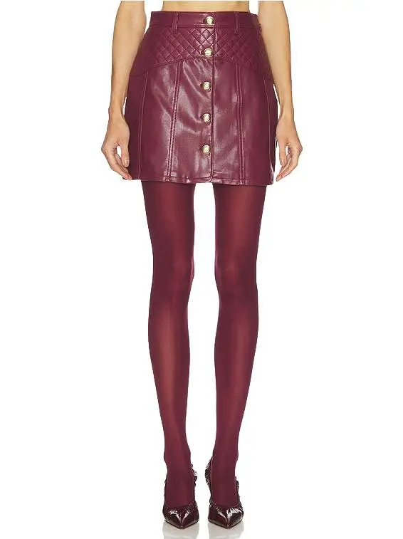 Cinq À Sept Faux Leather Claudia Mini Skirt - Mulberry