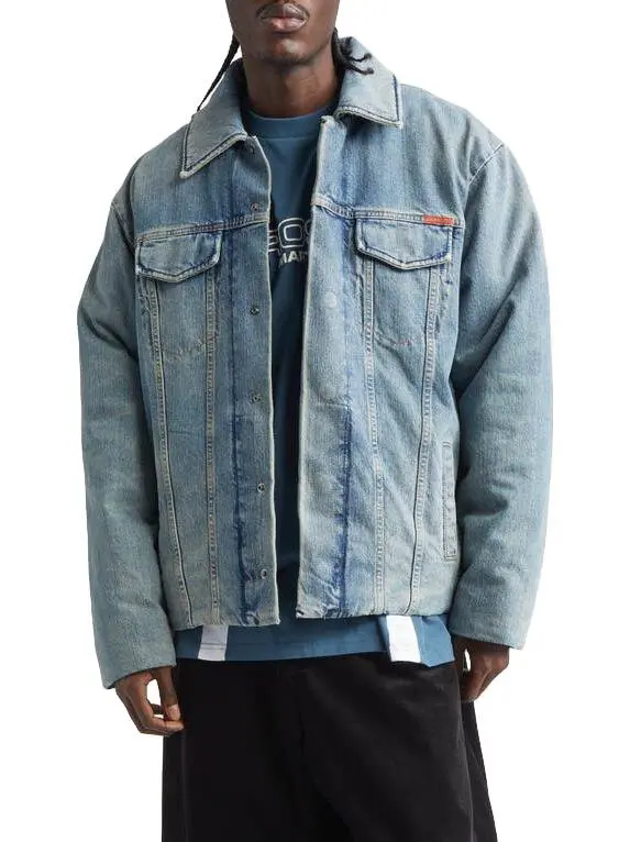 Martine Rose Padded Denim Trucker Jacket - Blue