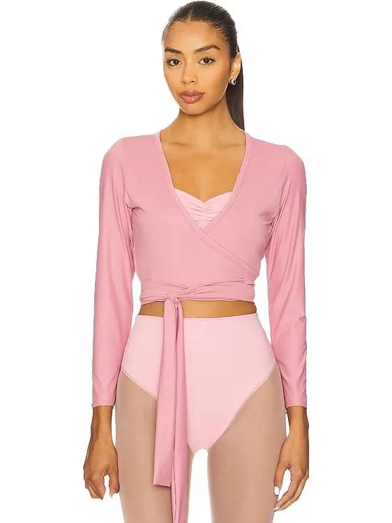 PORT DE BRAS Sage Wrap Top - Mauve
