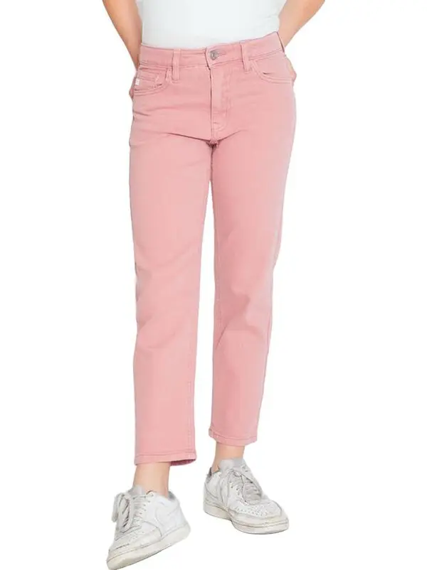 KANCAN Uniqua 90's Ultra High Rise Straight Jeans - Coral
