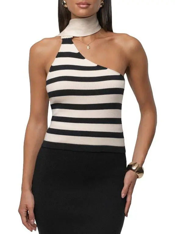 JLUXLABEL Amelie Stripe Sleeveless Top - Black