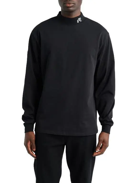 MALBON Upland Mock Neck Sweatshirt - Black