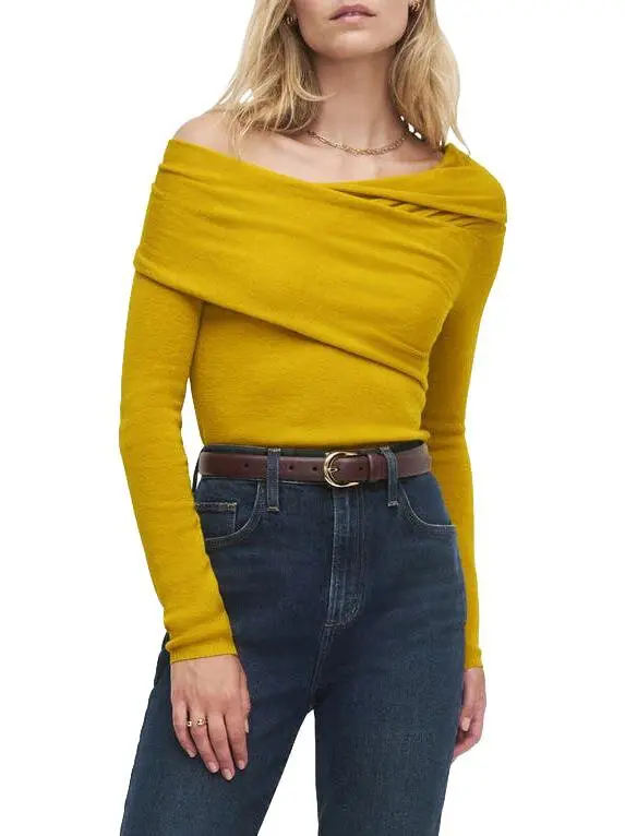 FAVORITE DAUGHTER Charmed One-shoulder Merino Wool Top - Dijion