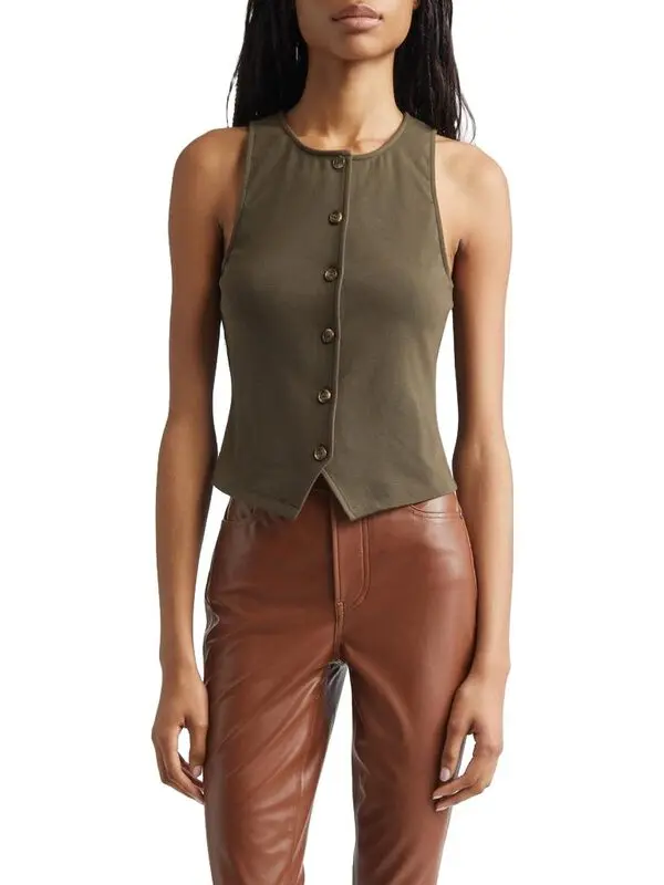 Veronica Beard Caroline Knit Vest - Cypress
