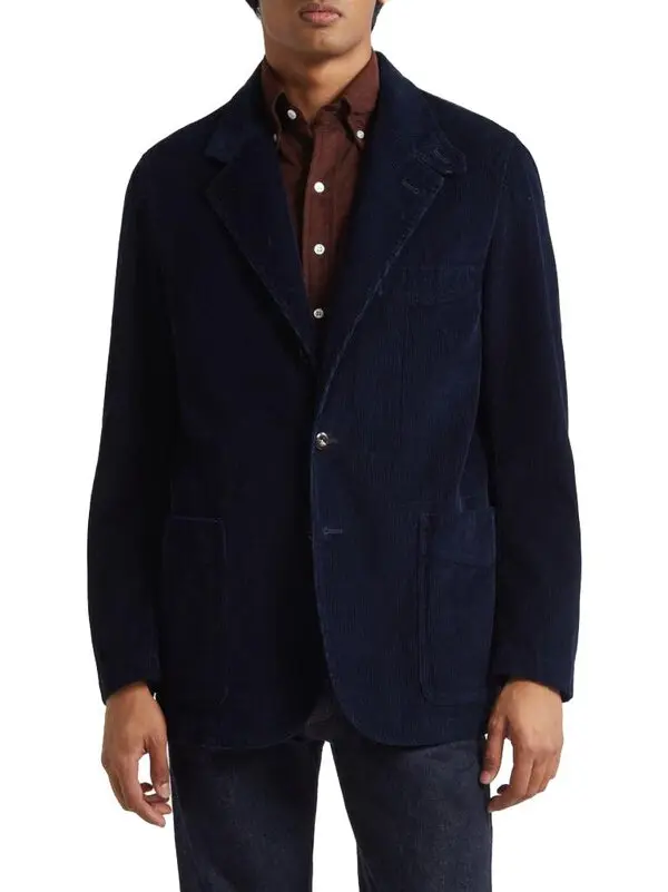 DRAKE'S Games Cotton Corduroy Blazer - Navy