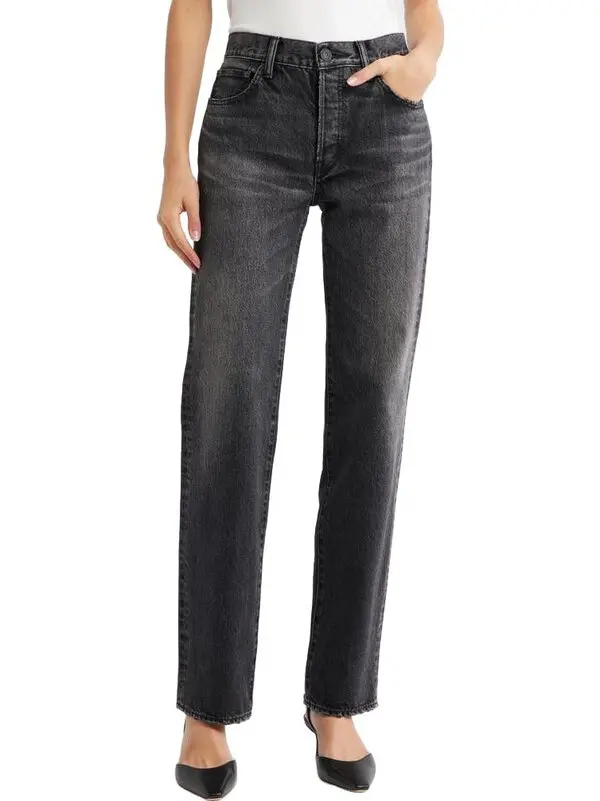 Moussy Vintage Melbourne Straight-leg Jeans - Black
