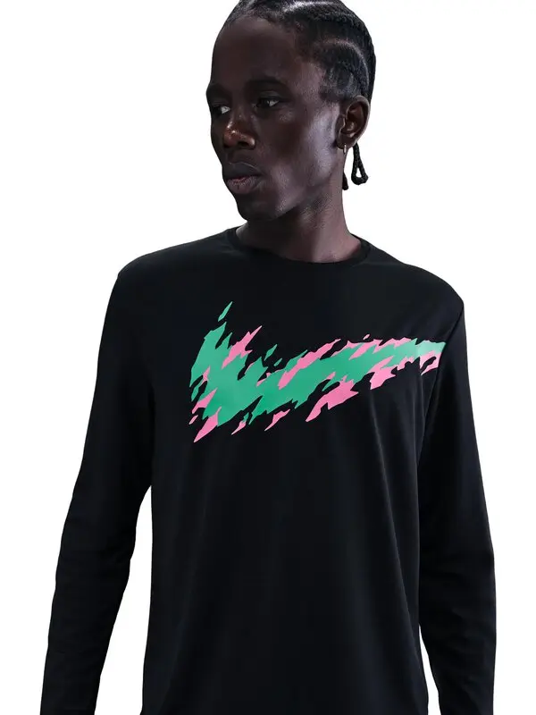 Nike Miler Dri-fit Uv Long-sleeve Running Top - Black