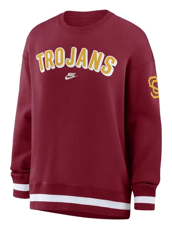 Nike Usc Legacy Phoenix Oversized Pullover Crew - Red