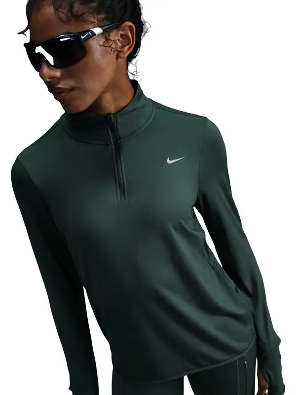 Nike Swift Element Uv Protection 1/4-zip Running Top - Green