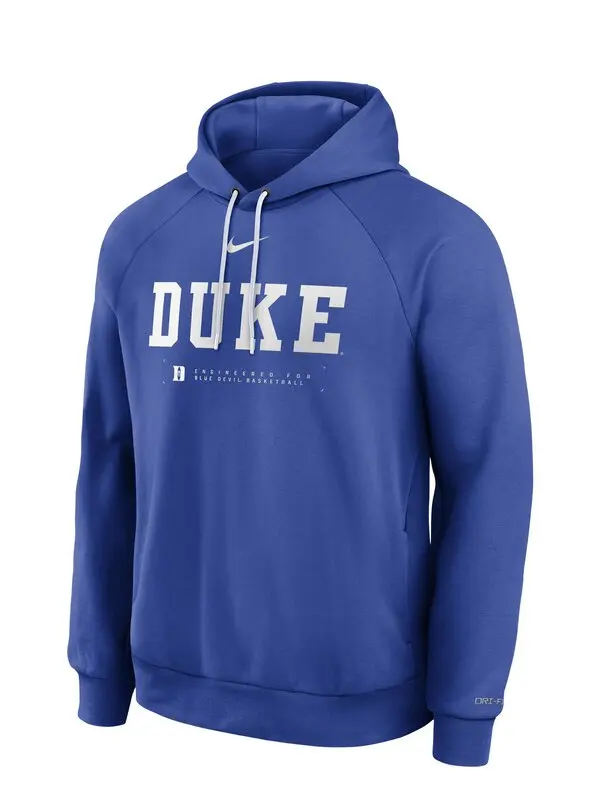 Nike Duke Courtside Basketball Practice Dri-fit Pullover Hoodie - Blue