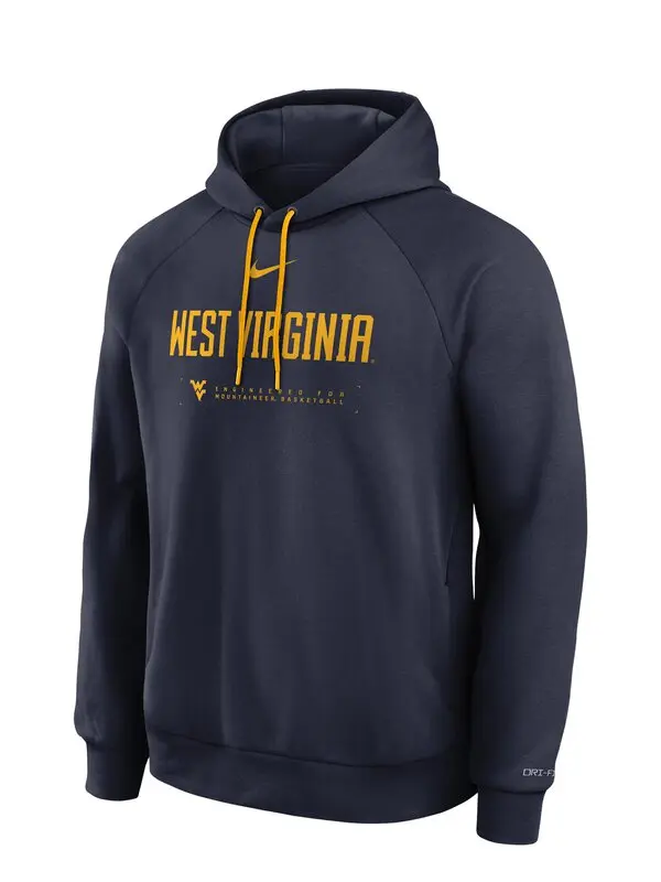 Nike West Virginia Courtside Basketball Practice Dri-fit Pullover Hoodie - Blue