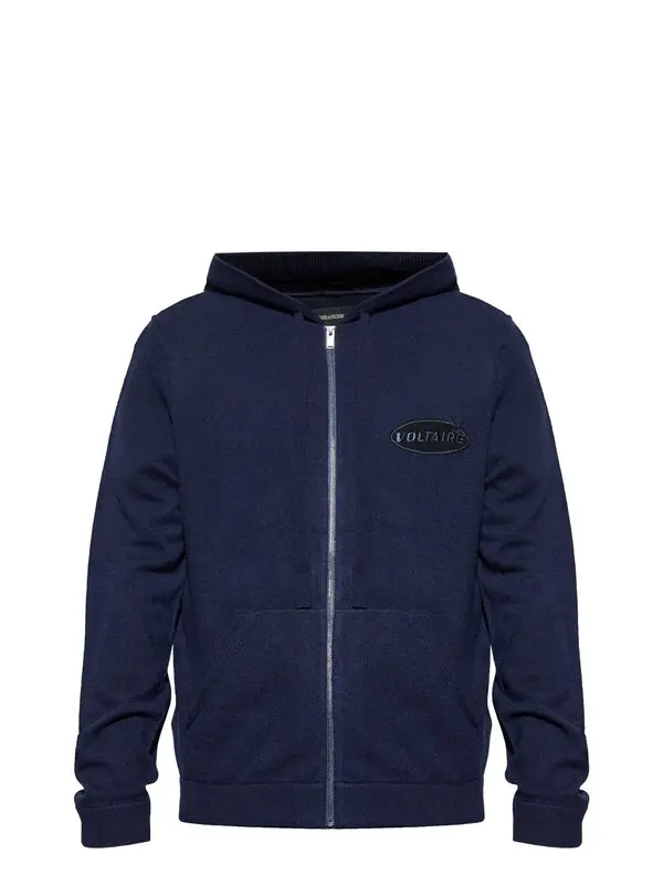 Zadig&Voltaire Wool & Cashmere Zip Up Sweatshirt - Navy Blue