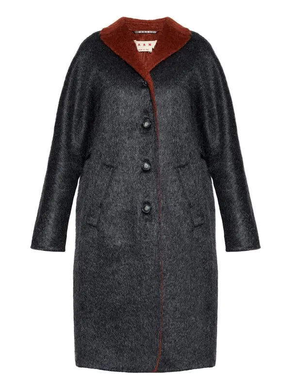 Marni Mohair-finished Overcoat - Grey