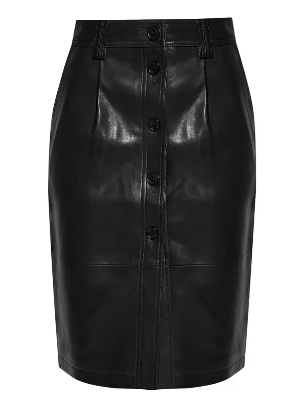 ANINE BING Leather Pencil Skirt - Black