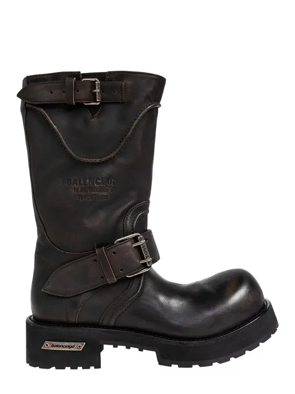 Balenciaga Venom Leather Boots - Brown
