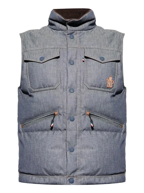 Moncler Quilted Down Vest - Navy Blue