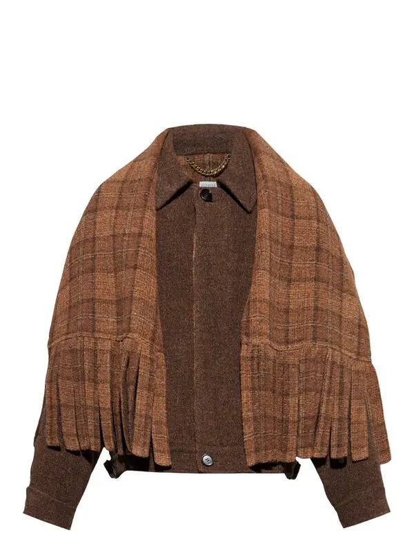 Burberry Wool Jacket With Scarf - Brown
