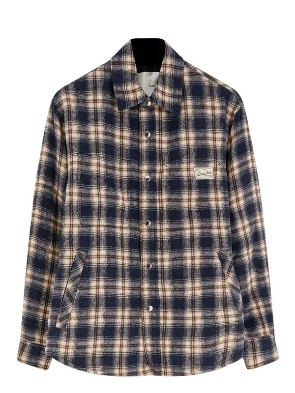 DUNST Madras Pattern Flannel Jacket - Blue