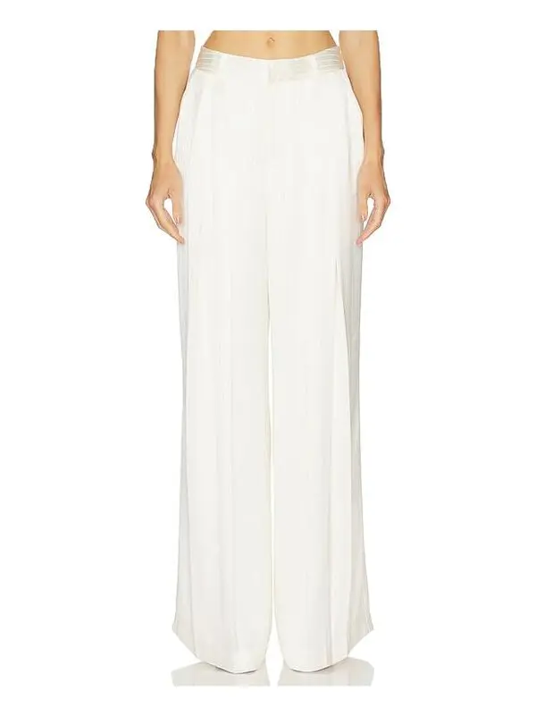 Cinq À Sept Georgia Satin Stripe Marne Pant - Ivory
