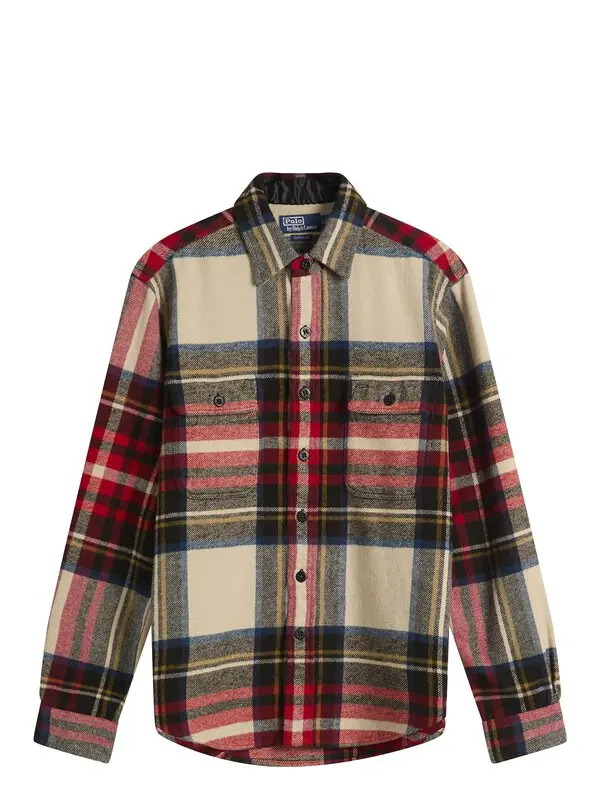 Polo Ralph Lauren Flannel Check Overshirt - Cream Red Multi