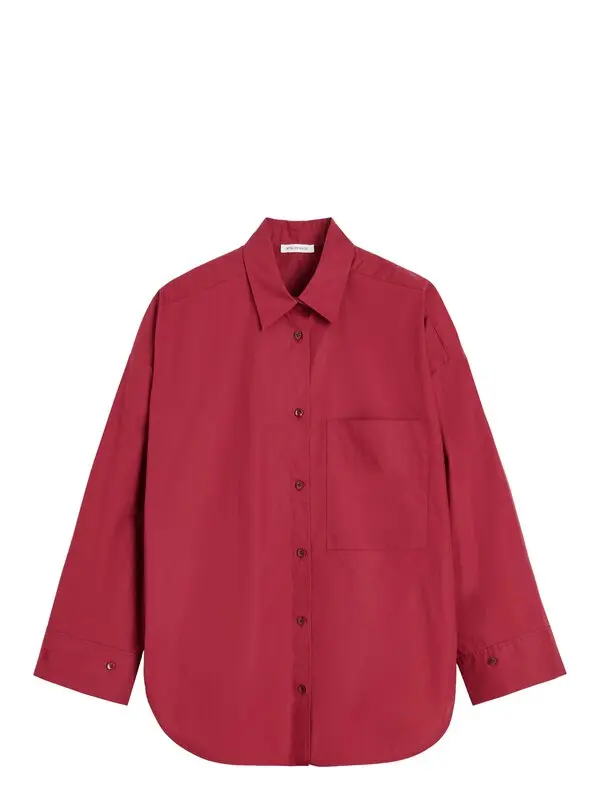 BY MALENE BIRGER Derris Organic Cotton Shirt - Cabernet