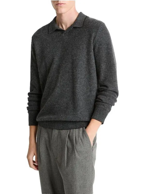 Vince Feed Plush Cashmere Johnny-collar Sweater - Black