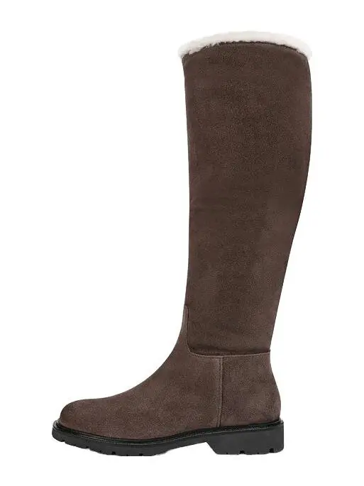 Vince Sibelle Shearling Riding Boots - Natural