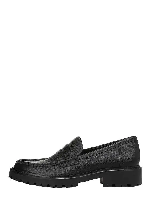 Vince Delmore Leather Lug-sole Loafer - Black