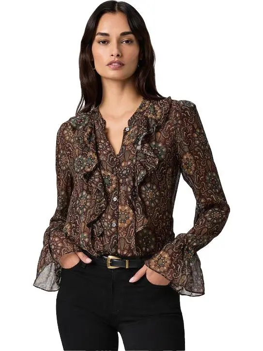 Paige Claude Blouse - Chocolate