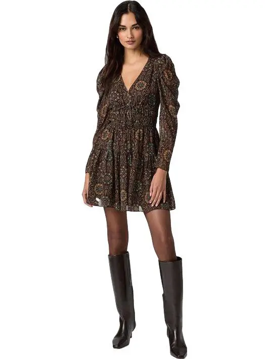 Paige Printed Mini Dress - Chocolate