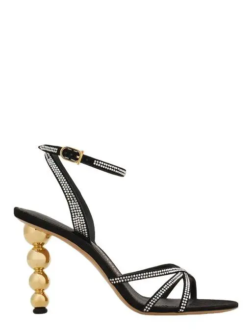FERRAGAMO Spherical Heel Sandal - Black