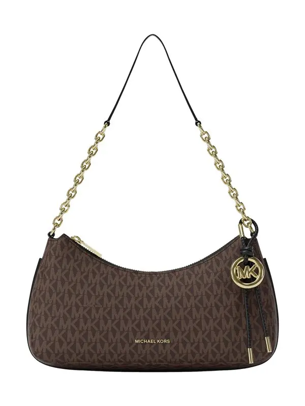 Michael Kors Nolita Medium Signature Logo Chain Pochette - Brown