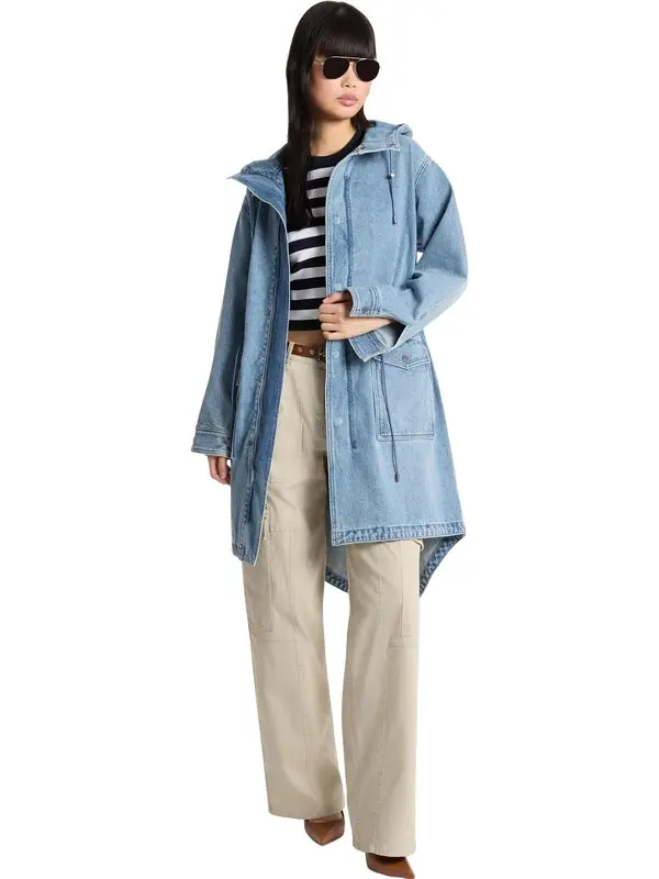 Michael Kors Hooded Denim Parka - Blue