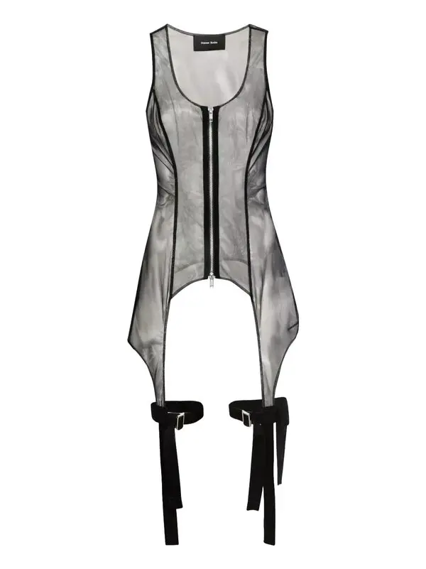 Simone Rocha Sleeveless Sheer Top - Black