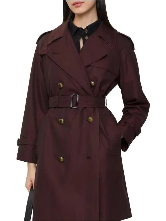 Burberry Mid-length Gabardine Castleford Trench Coat - Mahogany Red