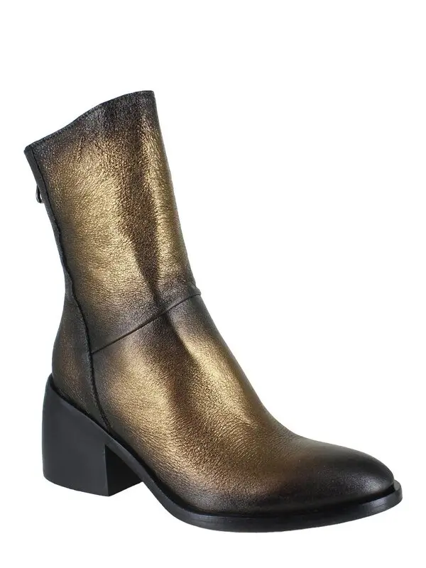 ZIGI Block Heel Bootie - Bronze Leather