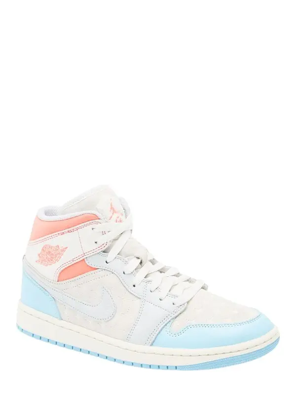 JORDAN Air 1 Mid Basketball Sneakers - Sail/blue Chill/lava/muslin