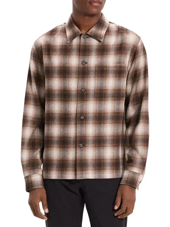 Theory Plaid Button-up Shirt - Brownwood Multi