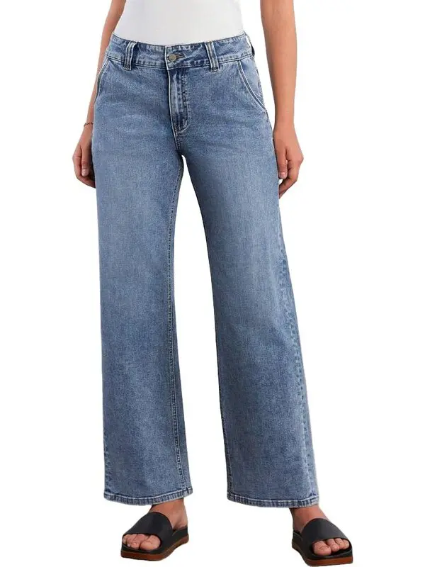 WASH LAB DENIM Kellie High-waist Relaxed Straight-leg Jeans - Atlantic Blue