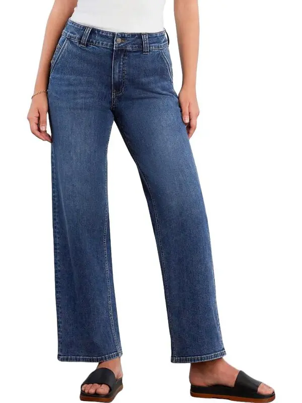 WASH LAB DENIM Kellie High-waist Relaxed Straight-leg Jeans - Shark Blue