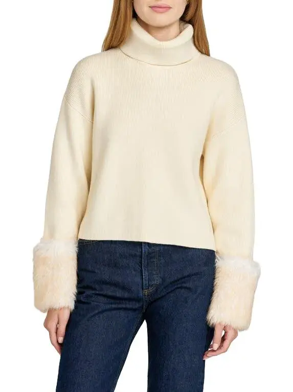 WAYF Rebecca Turtleneck Sweater - Cream