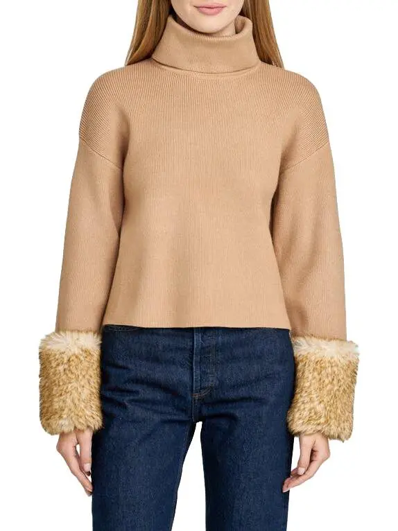 WAYF Rebecca Turtleneck Sweater - Toffee