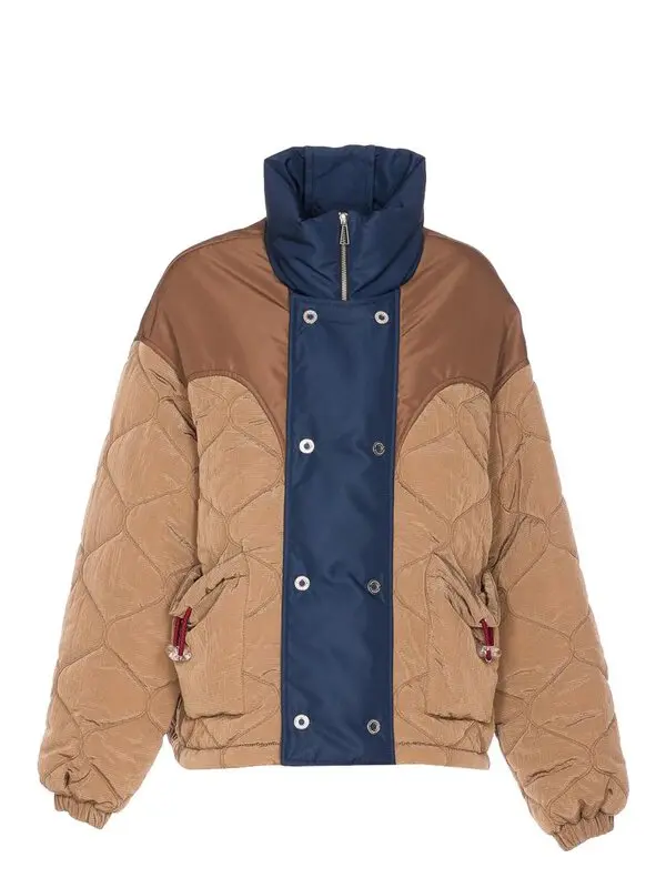 MARBELL Padded Bomber Jacket - Brown