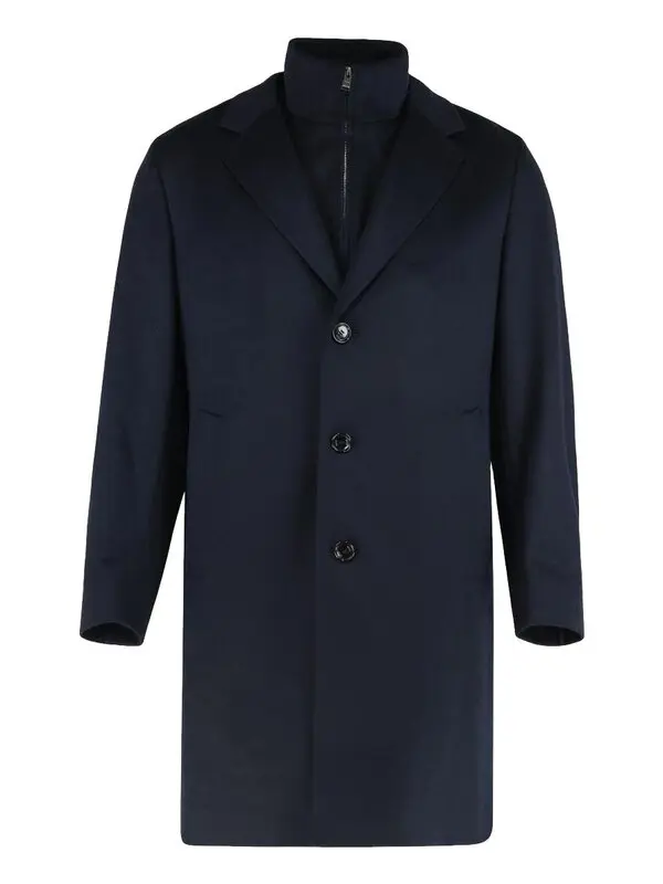 Hugo Boss Regular Fit Wool-cashmere Coat - Blue