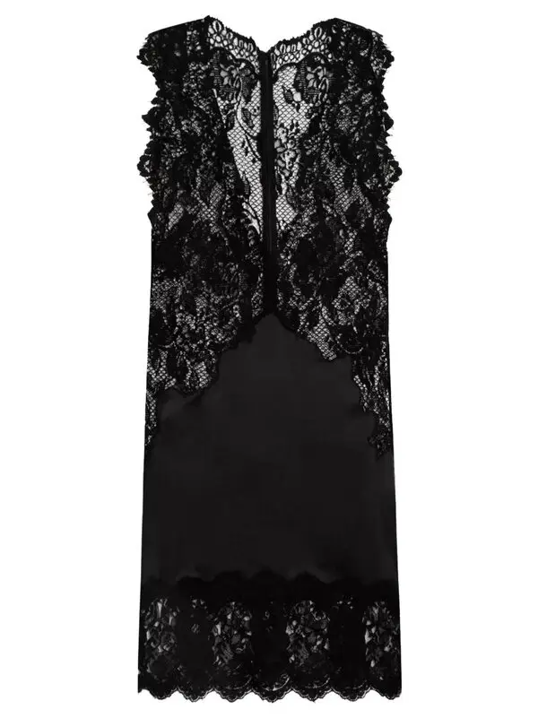 Dolce & Gabbana Lace-trimmed Slip Mini Dress - Black