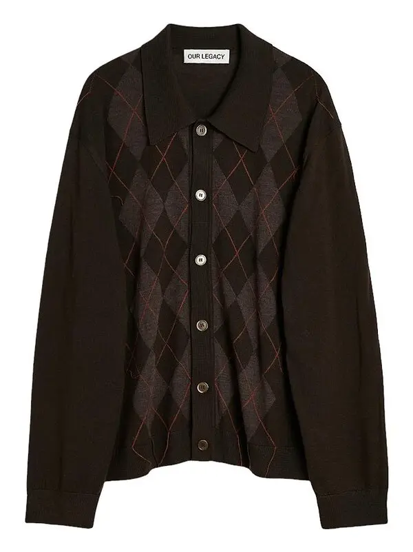 Our Legacy Argyle Pub Cardigan - Smoke