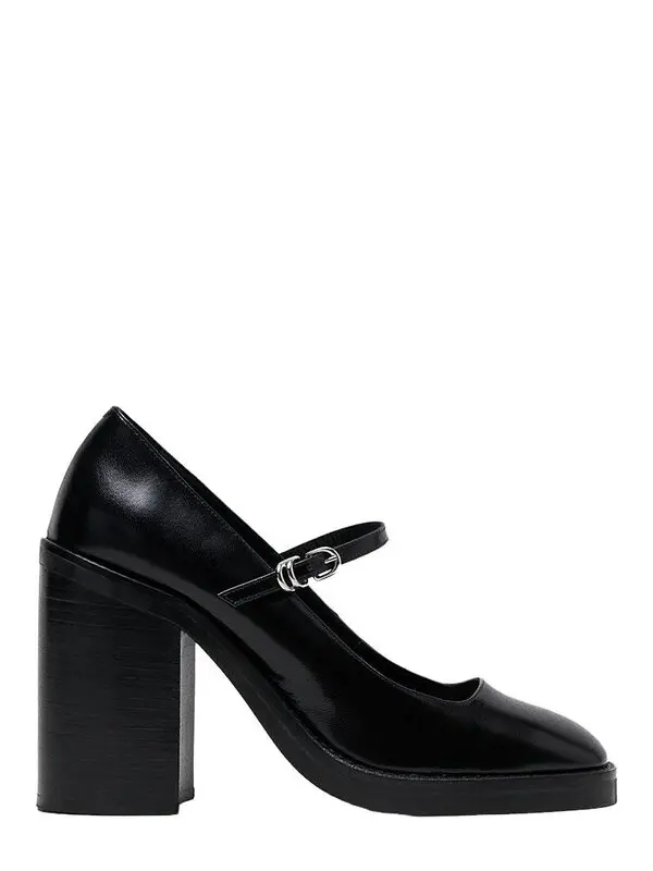 Maje Fauriz Leather Mary Jane Pumps - Black