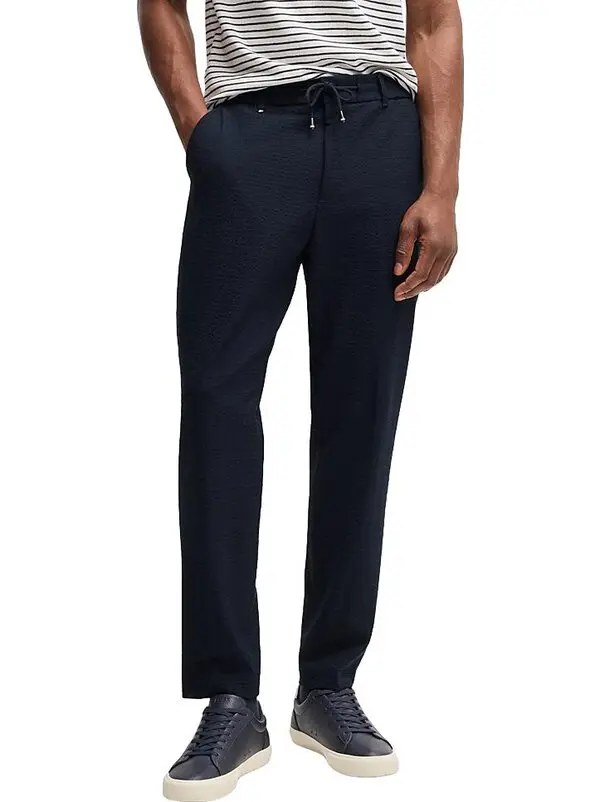 BOSS Seersucker Drawstring Trousers - Dark Blue