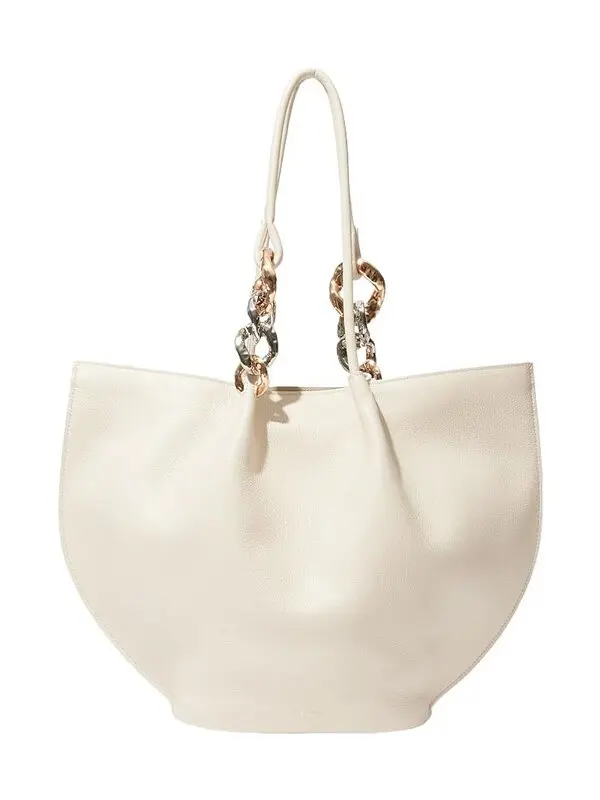 Simkhai Arlo Chain Pebbled Shoulder Bag - Cream