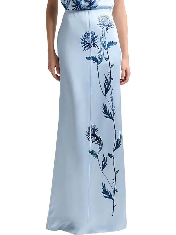 Altuzarra Kat Silk Maxi Skirt - Danube Shibori Flower